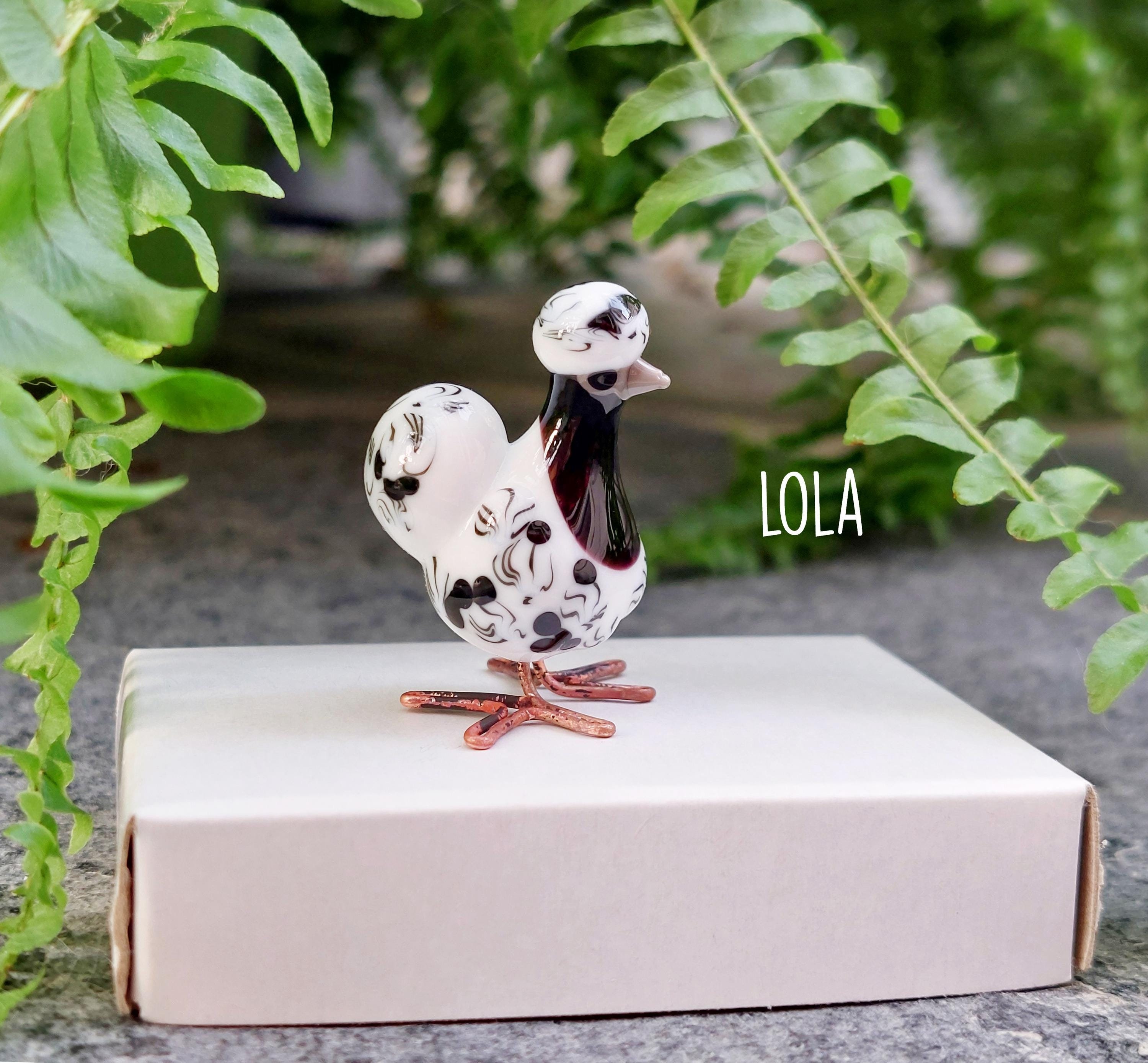 Lampworked Glass Miniature Showgirl Silkie Hen Figurine - Etsy