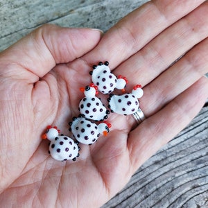 Chicken Bead Polka Dot Hen Poultry Jewelry Findings Glass - Etsy