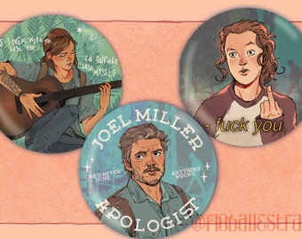 The Last of Us Pin Button Set Ellie Williams From Part 1, Part 2 1.25 ...