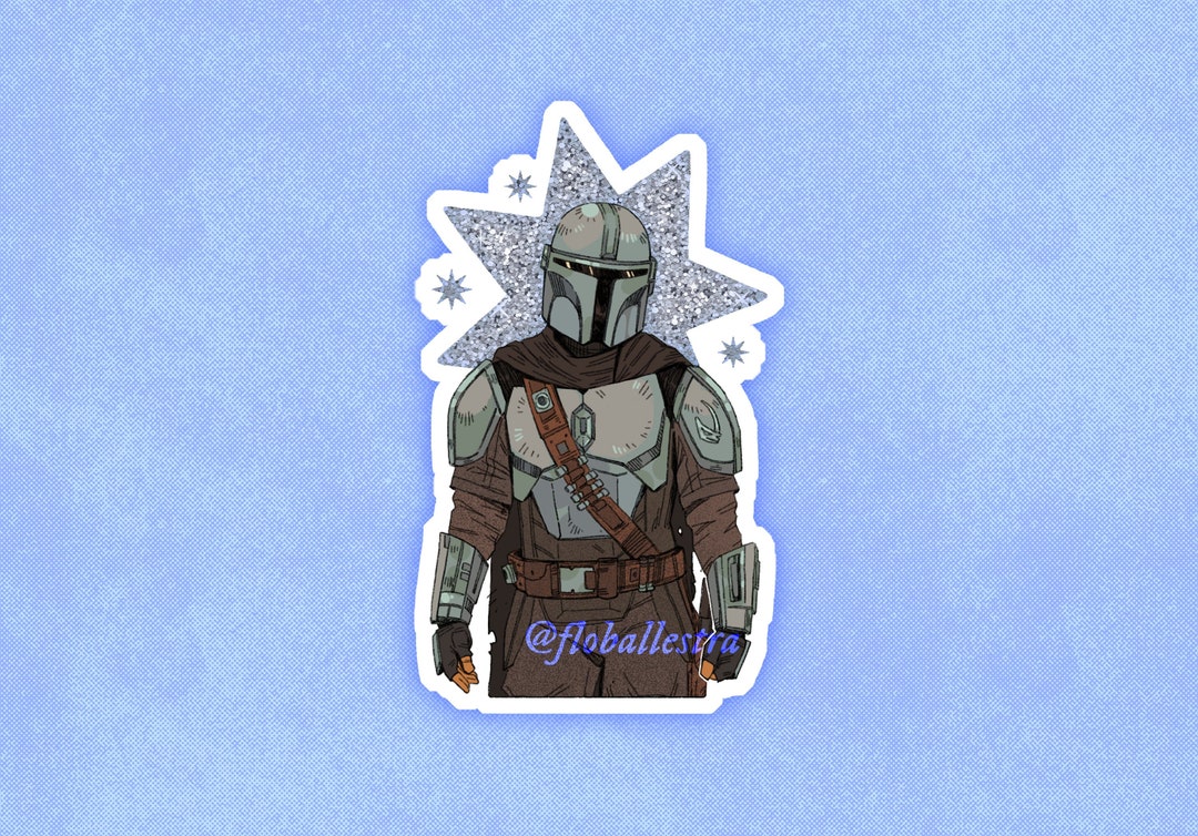 Mando - Sparkly Sticker - Etsy