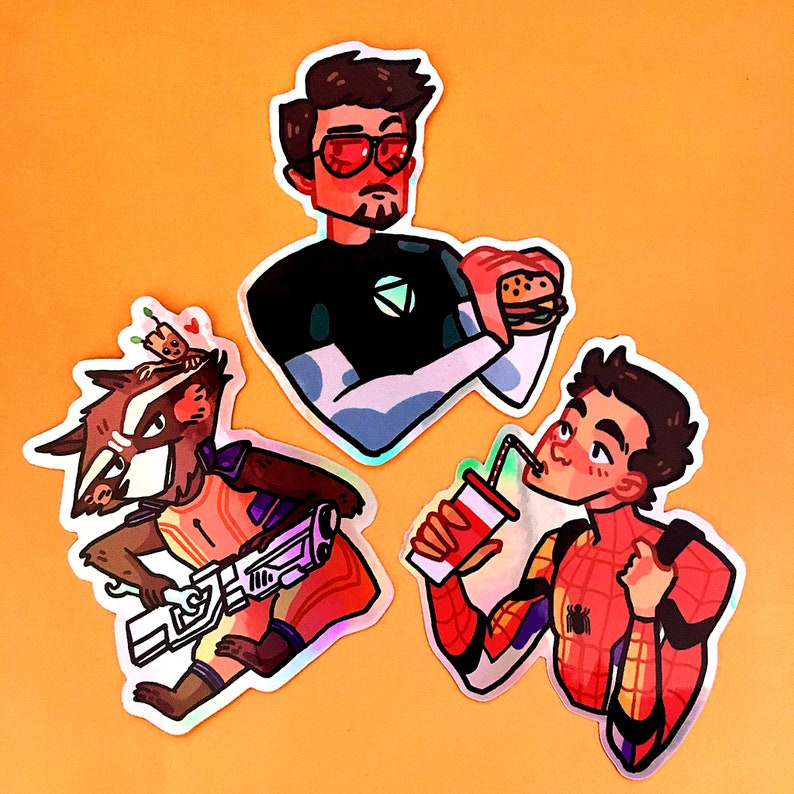 Tony Stark/ Iron Man Holographic Sticker | Etsy UK