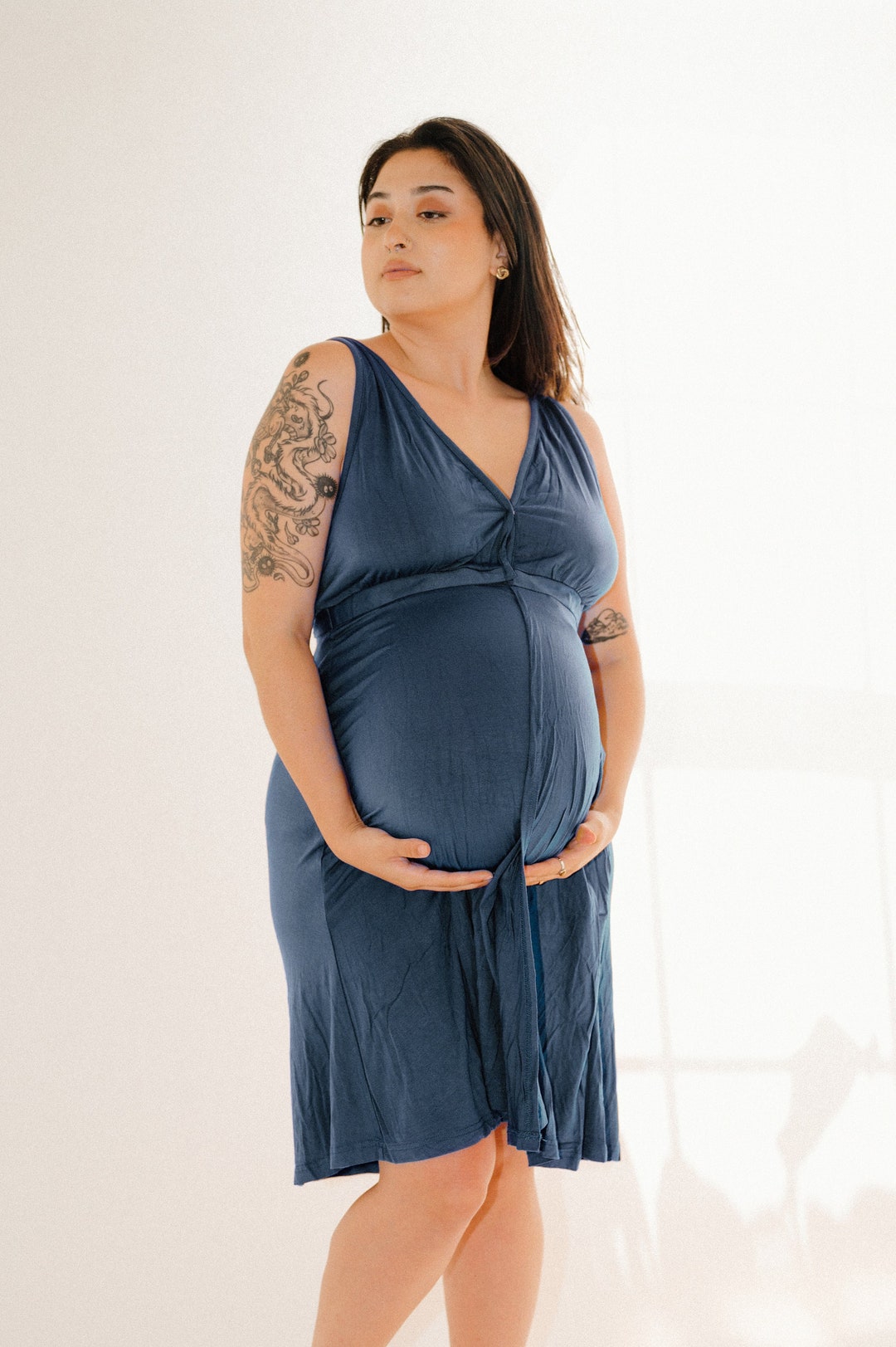 Juliet Labor & Postpartum Gown in Midnight Blue - Etsy