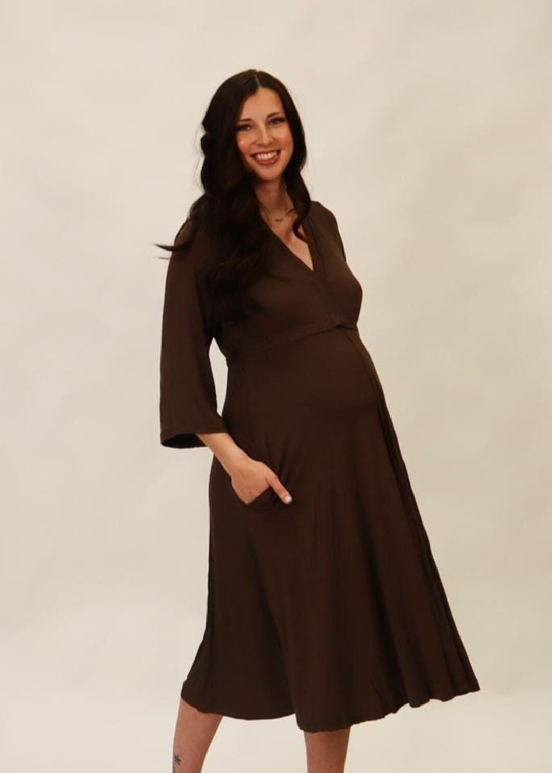 Lila Labor & Postpartum Gown in Mocha - Etsy