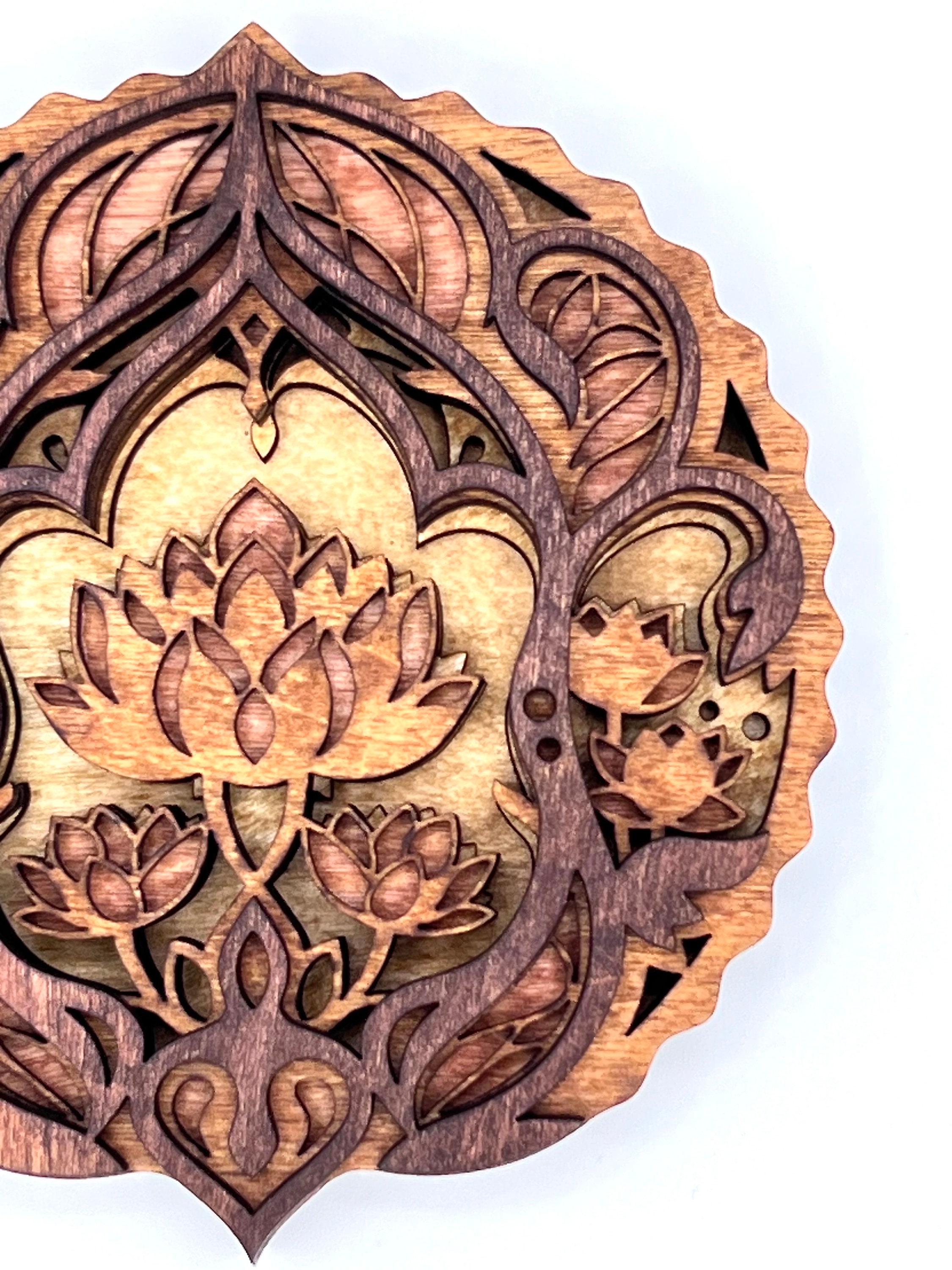 Lotus Flower 5 Layer Wood, Lotus Flower, Lotus, Lotus Flower Wall Art ...