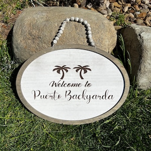 Welcome to Puerto Backyarda Sign - Etsy