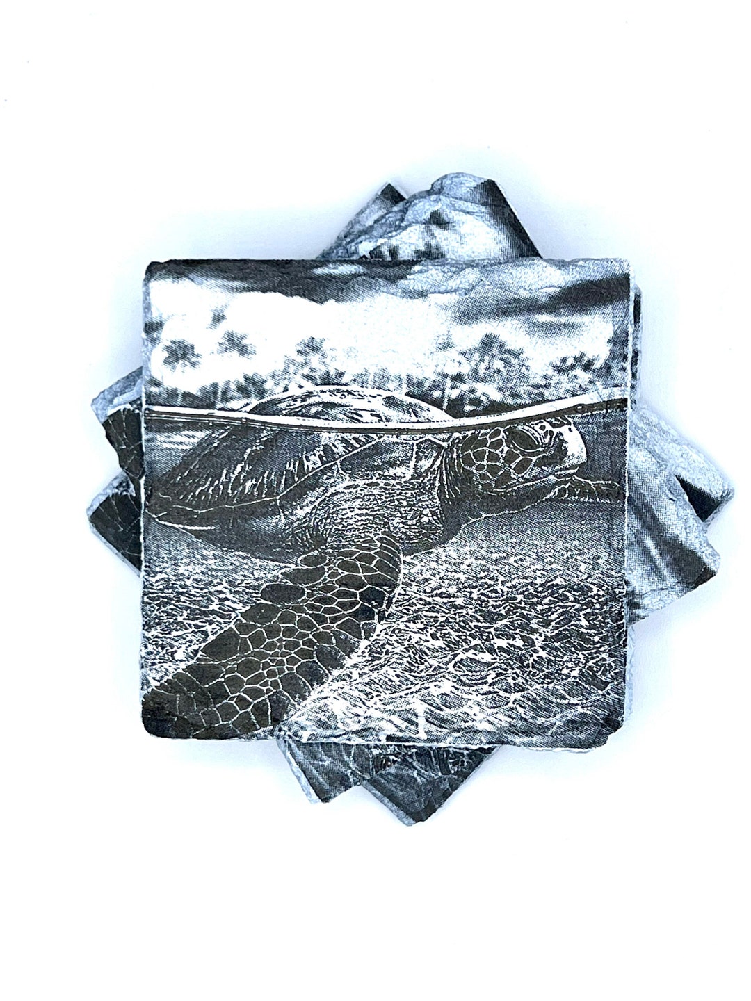 Sea Turtle Engraved on Slate Coasters, Turtle Gifts, Beach House Gifts ...