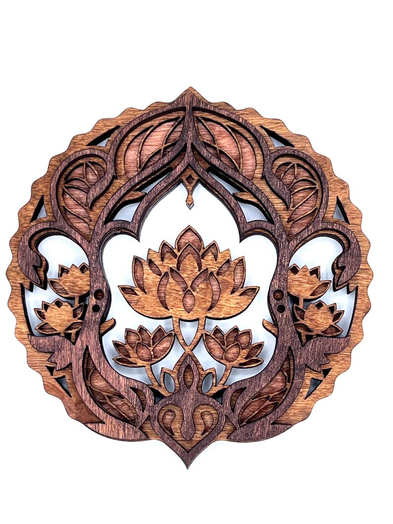 Lotus Flower 3 Layer Wood, Lotus Flower, Lotus, Lotus Flower Wall Art ...