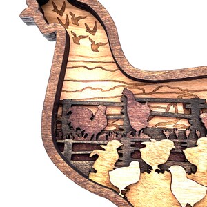 Chicken Multi-layered Wood, Chicken Gifts for Her, Chicken Decor ...