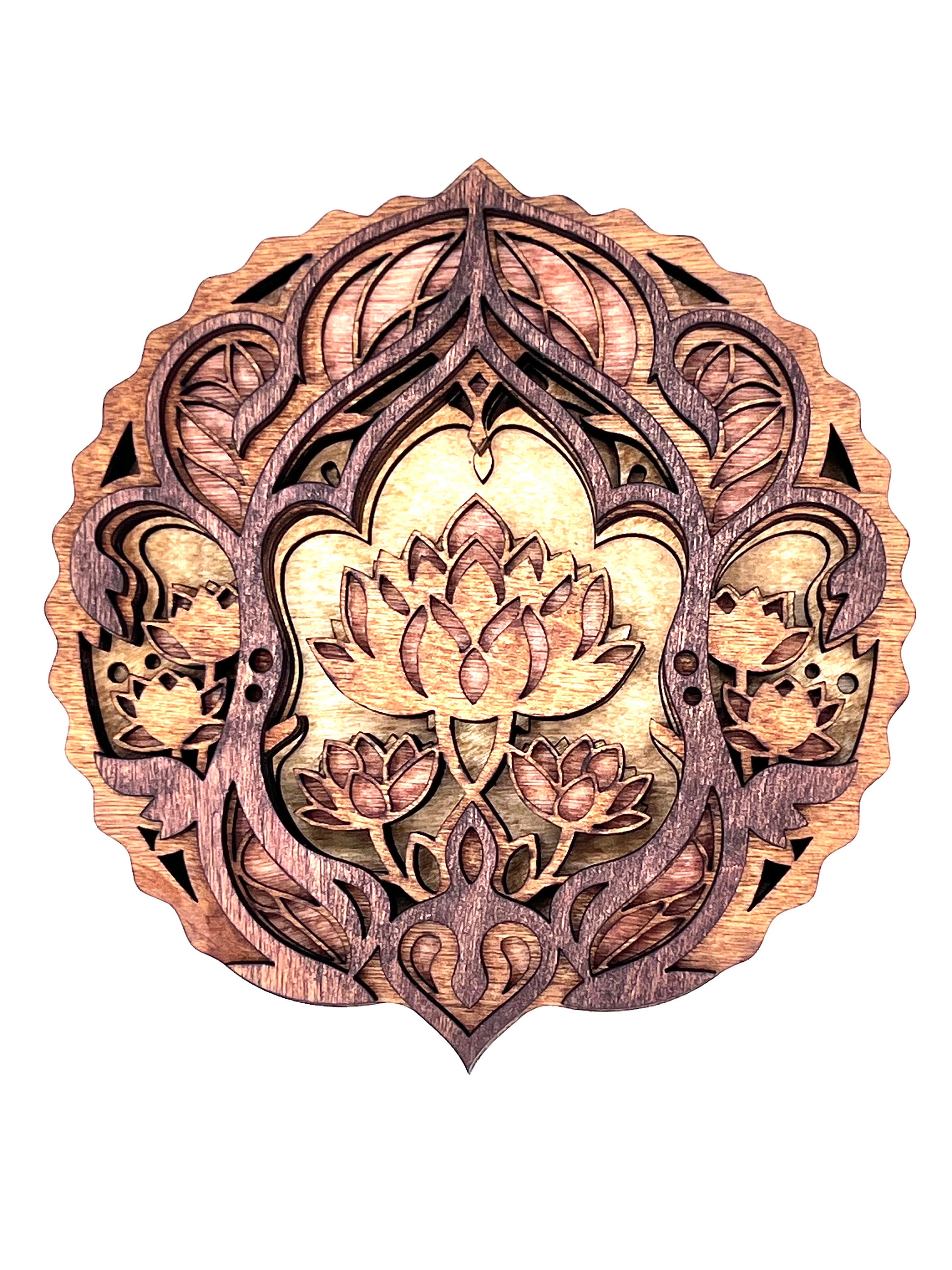 Lotus Flower 5 Layer Wood, Lotus Flower, Lotus, Lotus Flower Wall Art ...