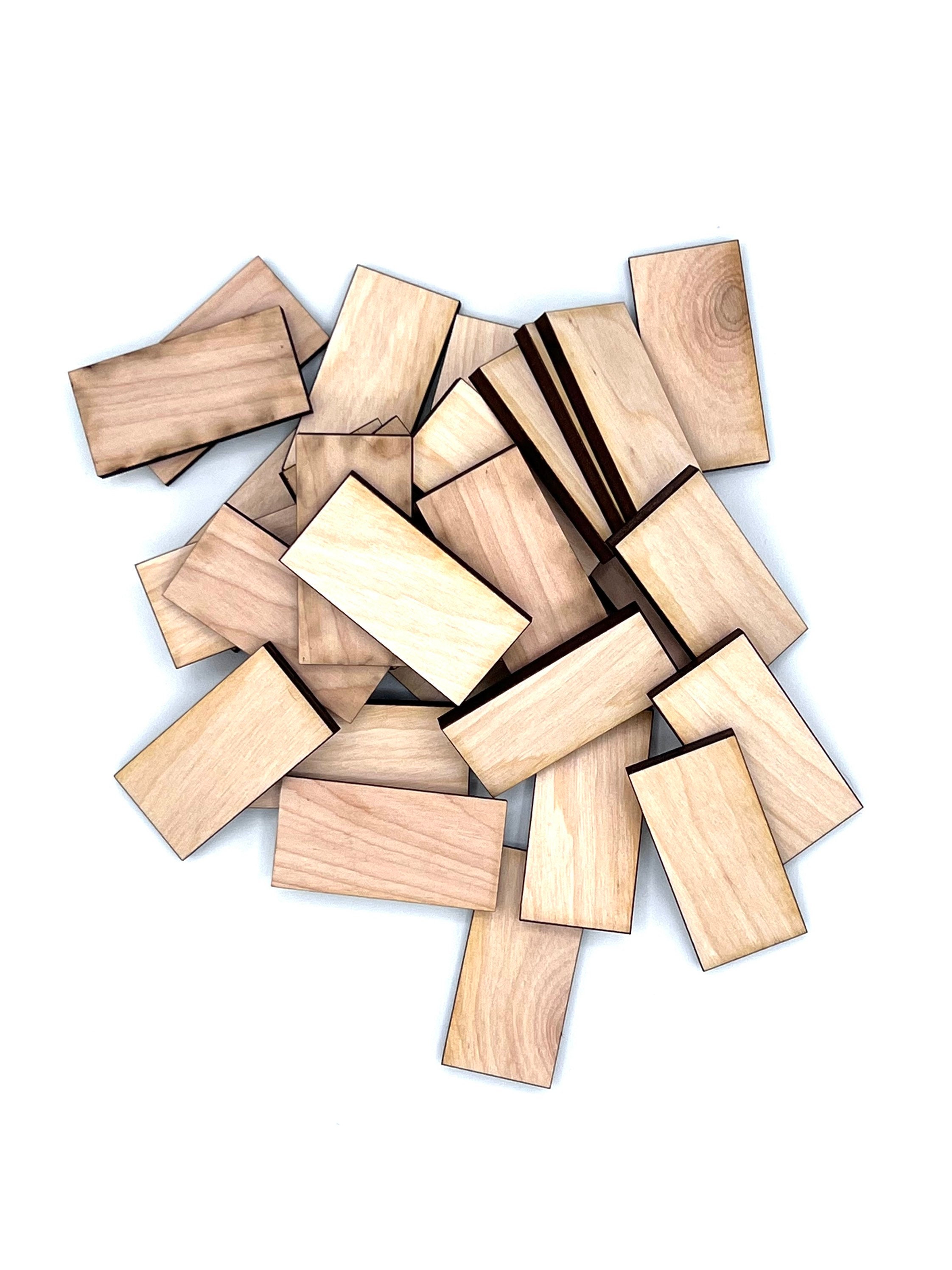 Unfinished Wood Dominos Set of 30 1x2 Inch, Domino Tiles, Wood Dominos ...