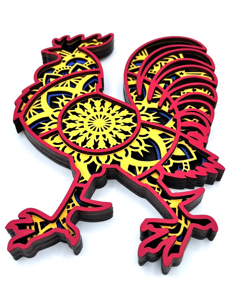 Rooster Multi-layered Wood, Rooster Decor, Farmhouse Decor, Gifts for ...