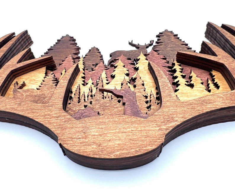 Multi-layer Antler Deer Hunter Hunting Decor Wood Deer Gift - Etsy
