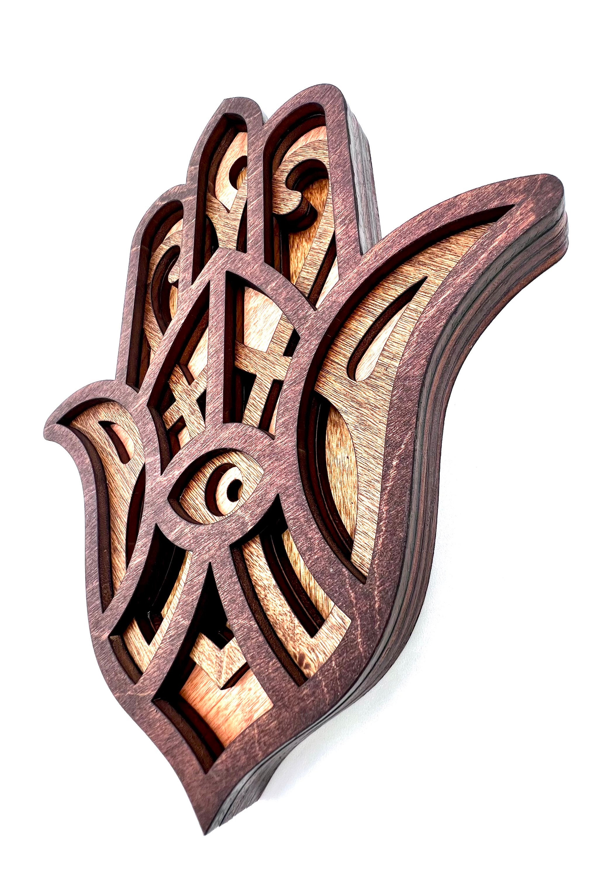 Hamsa Hand Wall Decor Multi-layered Wood Hamsa Gift Hand of - Etsy