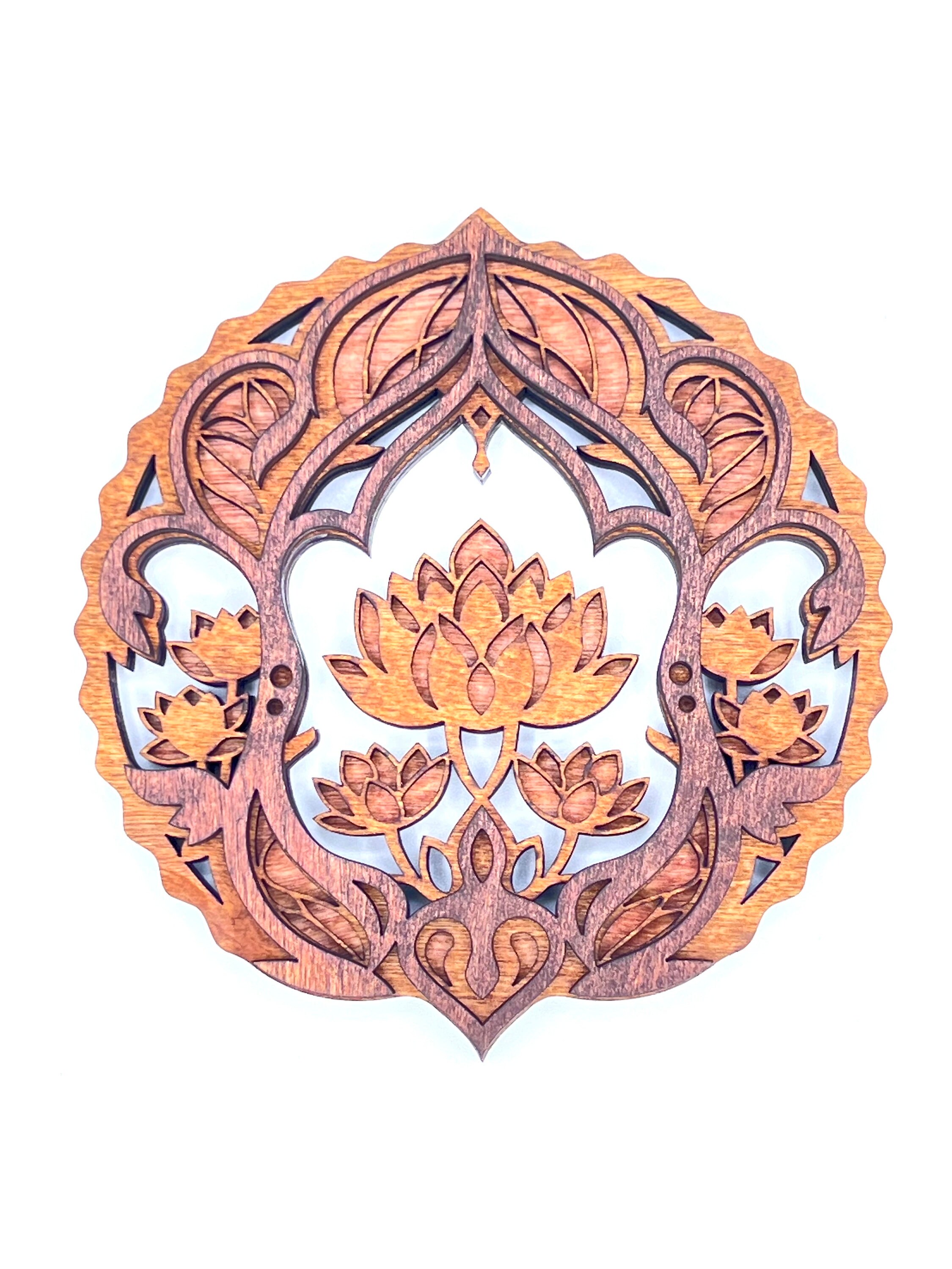 Lotus Flower 3 Layer Wood, Lotus Flower, Lotus, Lotus Flower Wall Art ...