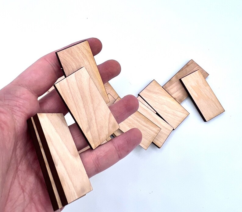 Unfinished Wood Dominos Set of 30 1x2 Inch, Domino Tiles, Wood Dominos ...