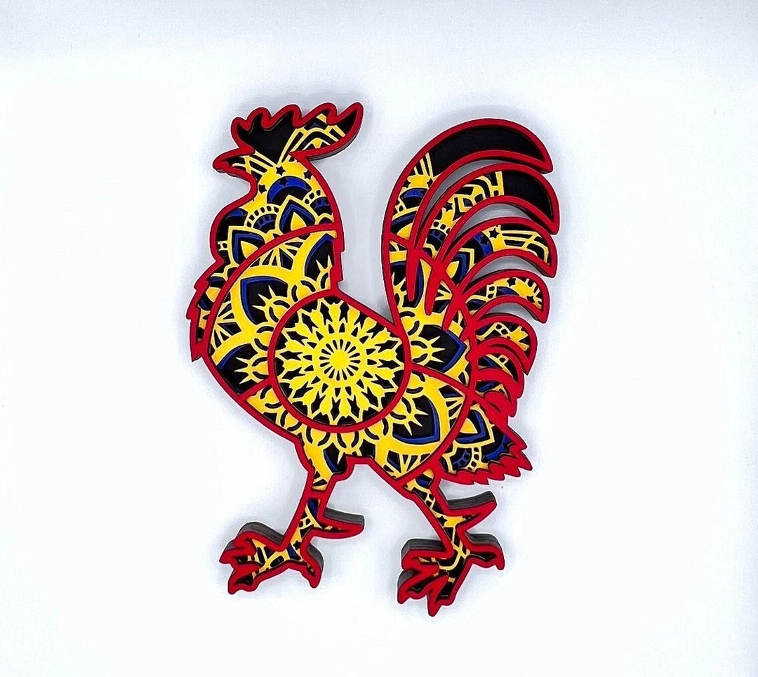 Rooster Multi-layered Wood, Rooster Decor, Farmhouse Decor, Gifts for ...