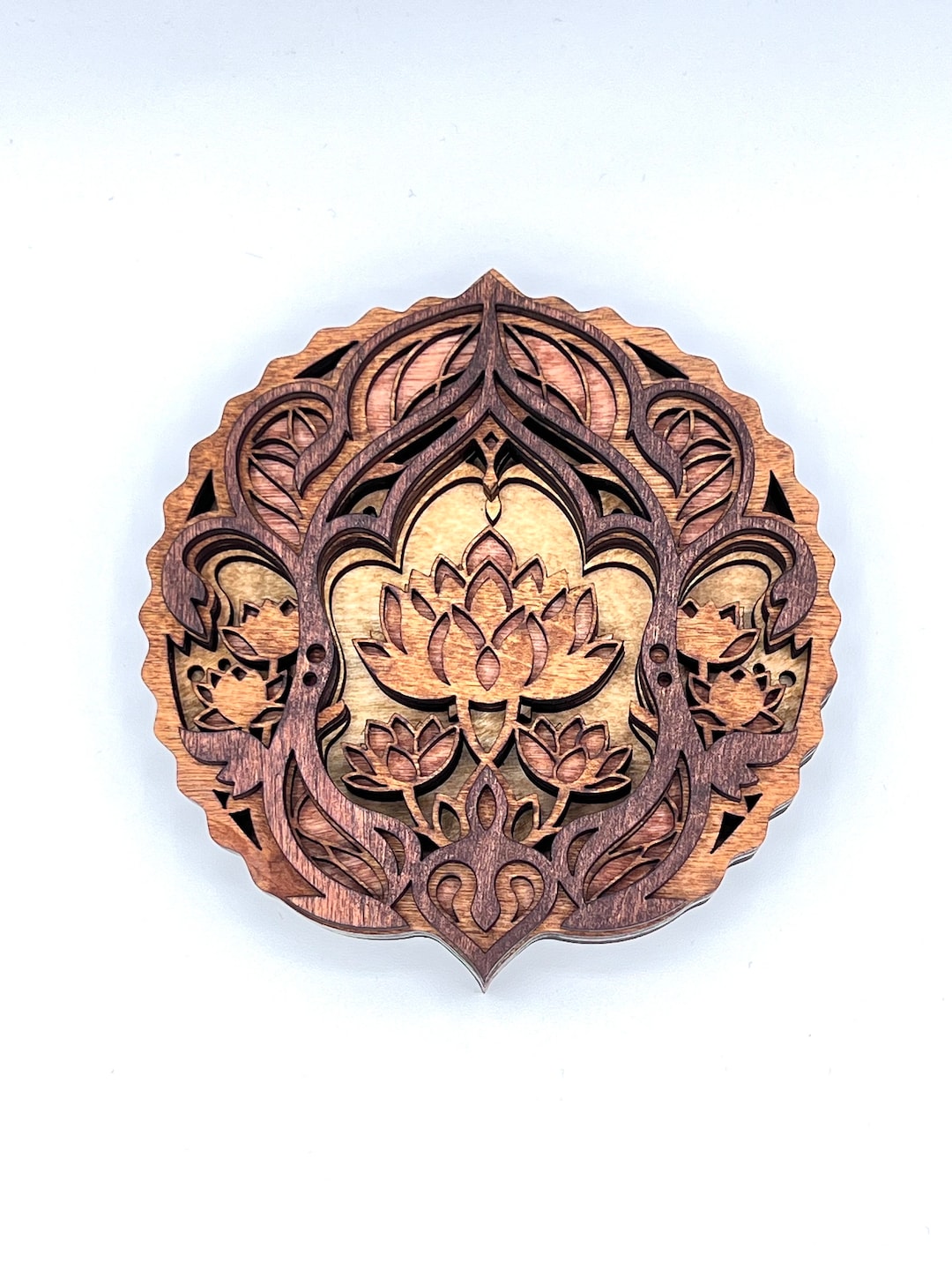 Lotus Flower 5 Layer Wood, Lotus Flower, Lotus, Lotus Flower Wall Art ...