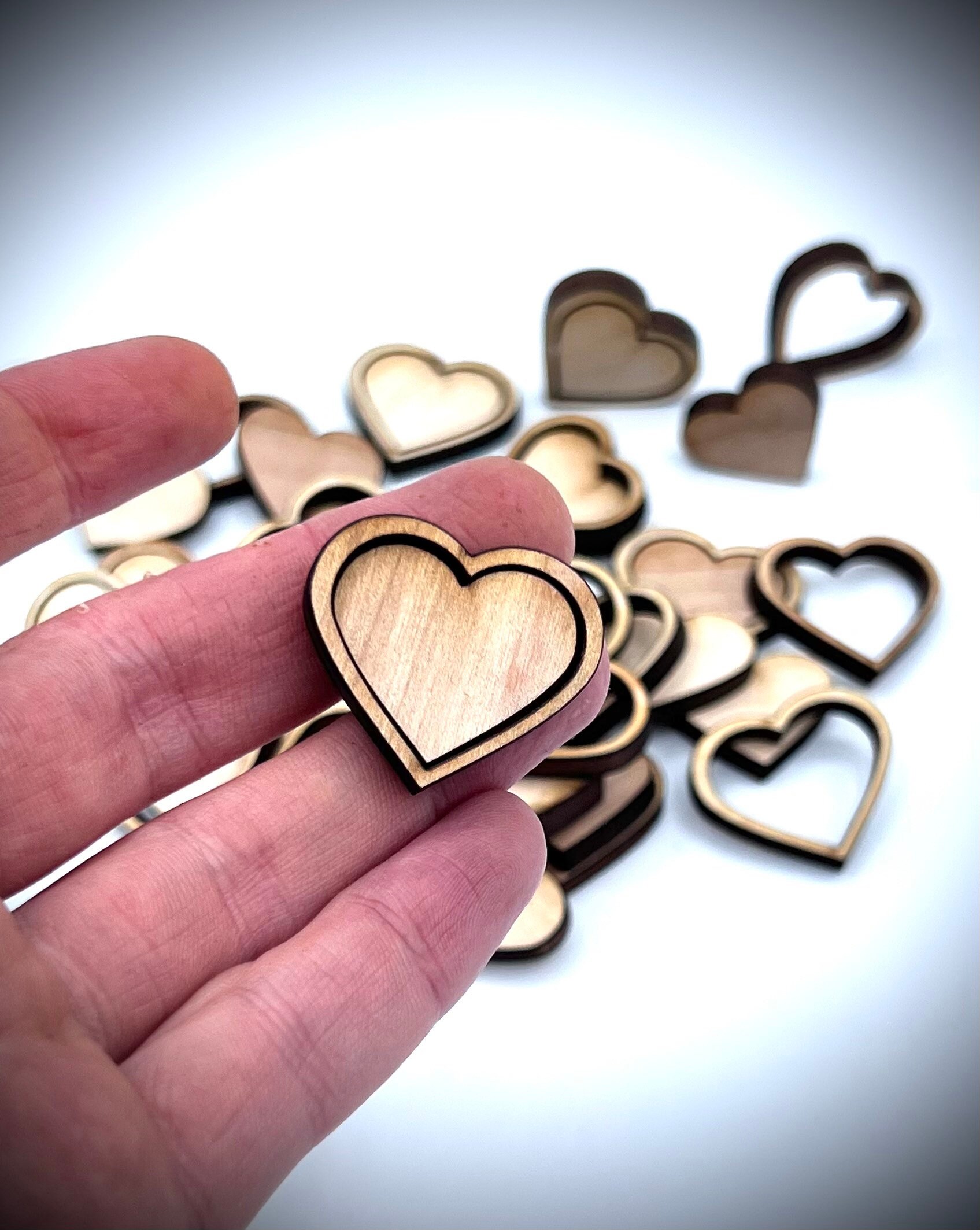 Heart Shaped Wood Cutouts, Wood Hearts, Rustic Wedding Decor, Small ...
