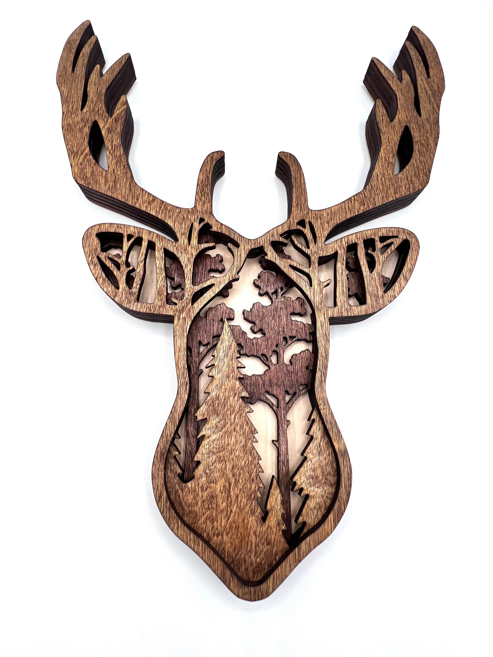 Multi-layered Deer Hunting Decor Wood Deer Gift Wall Art - Etsy