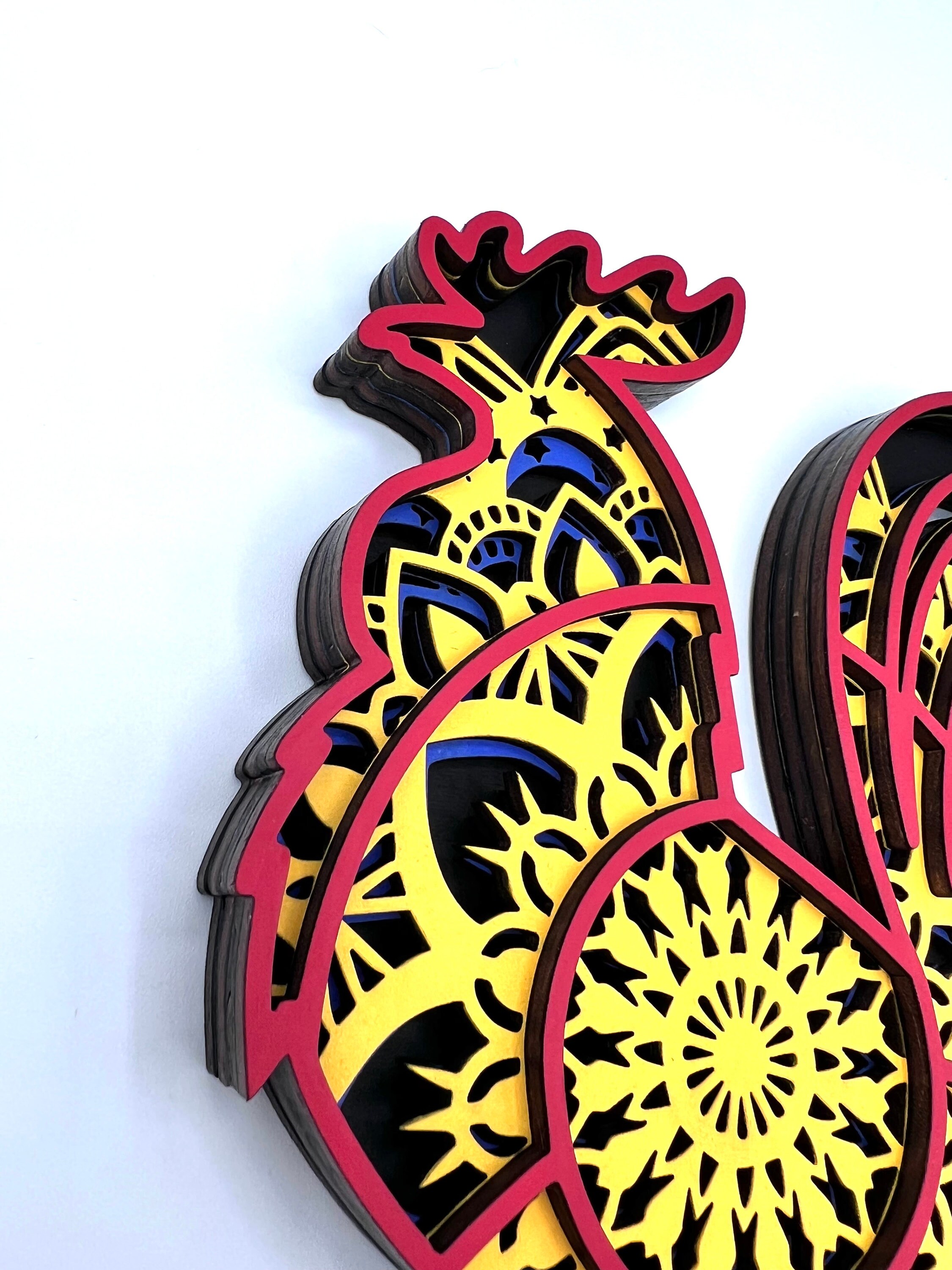 Rooster Multi-layered Wood, Rooster Decor, Farmhouse Decor, Gifts for ...