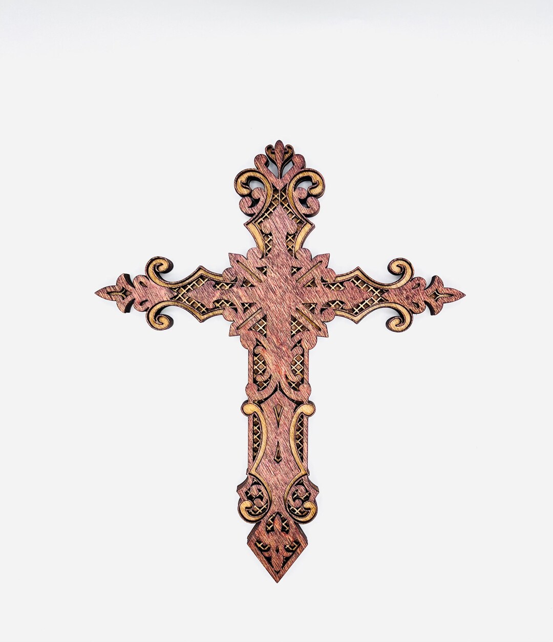 3 Layer Wooden Cross, Wall Hanging Cross, Religious Gifts, Cross Gift ...