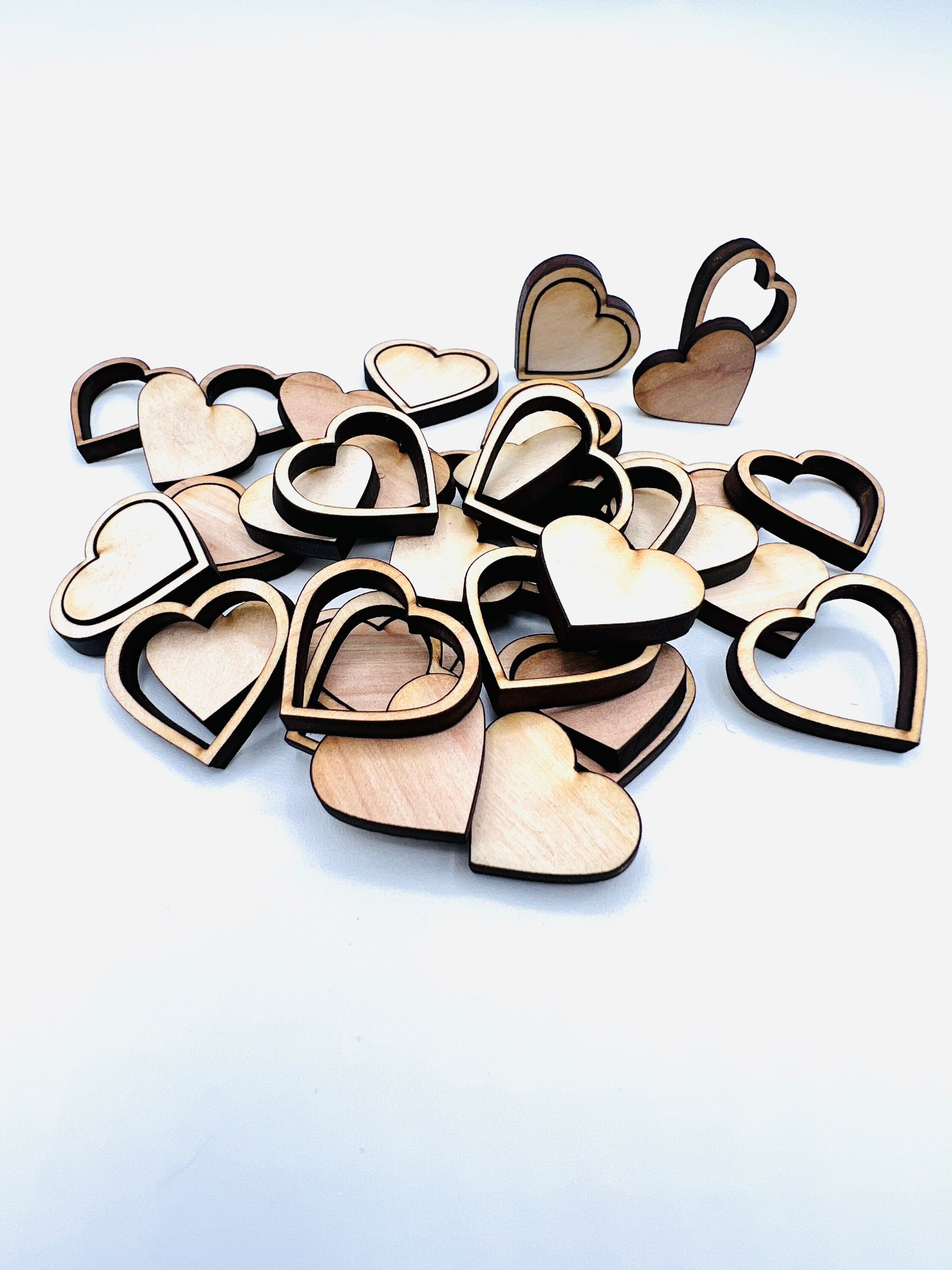 Heart Shaped Wood Cutouts, Wood Hearts, Rustic Wedding Decor, Small ...