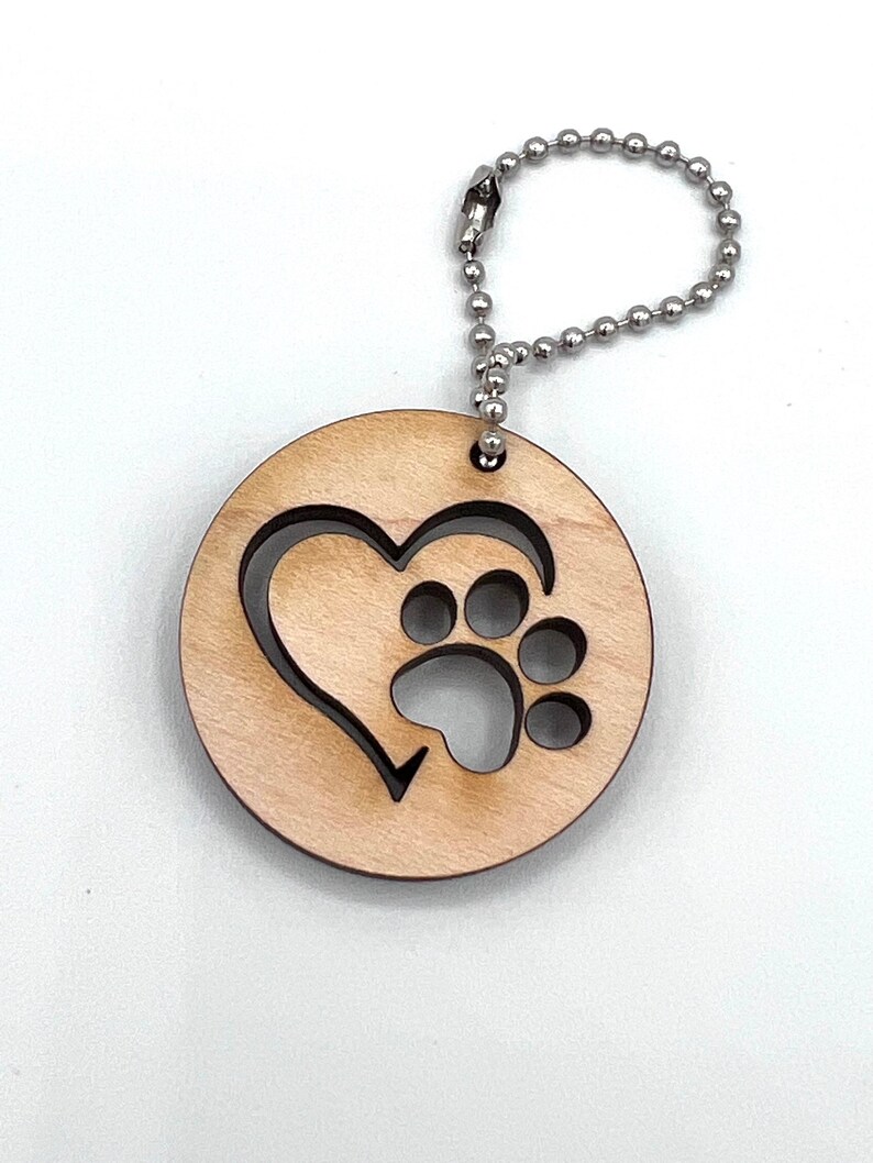 Paw Print Heart Keychain, Dog Lover Gift, Gifts for Her, Gifts for Him ...