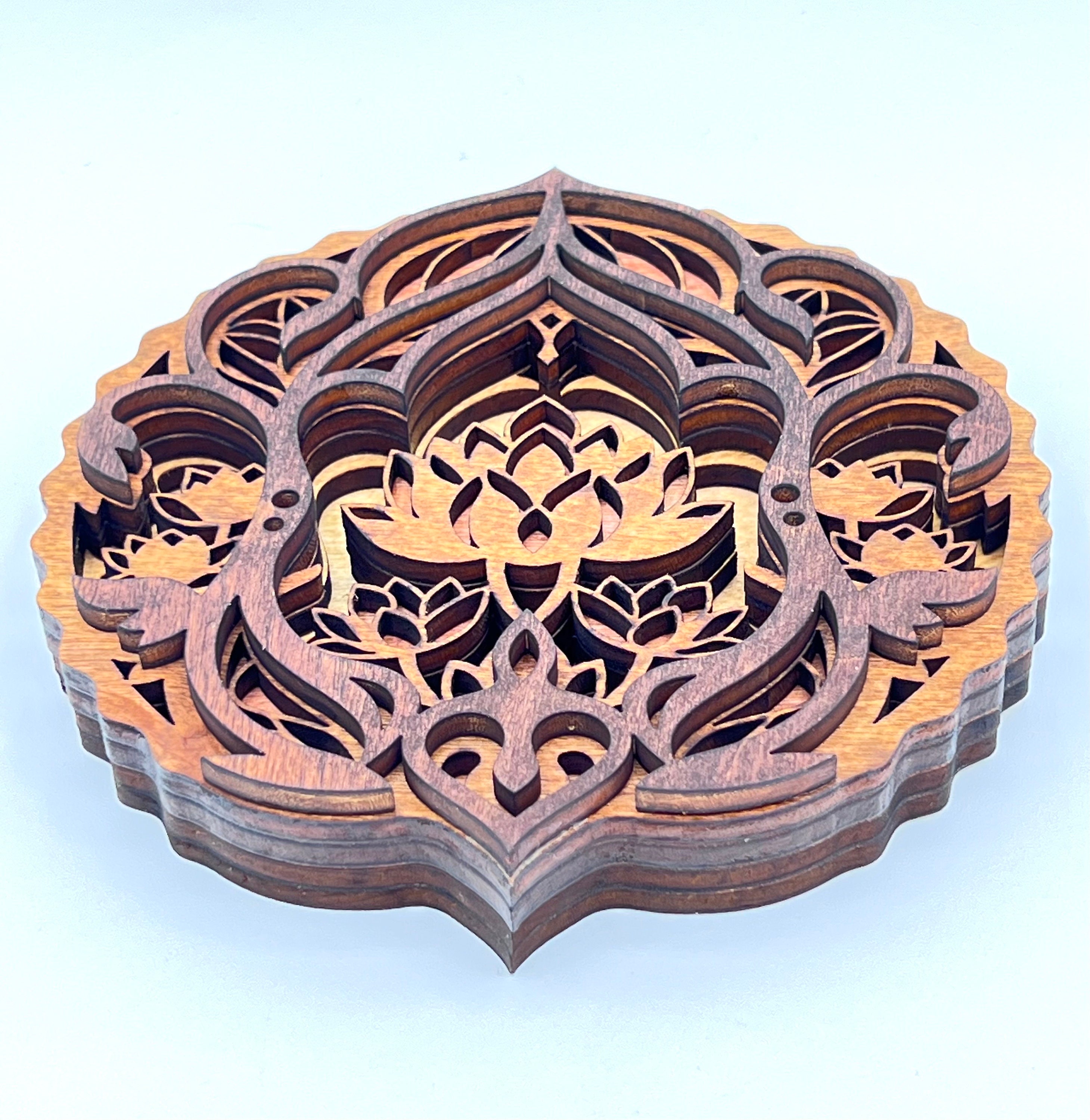 Lotus Flower 5 Layer Wood, Lotus Flower, Lotus, Lotus Flower Wall Art ...