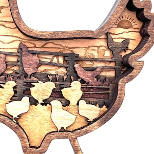 Chicken Multi-layered Wood, Chicken Gifts for Her, Chicken Decor ...