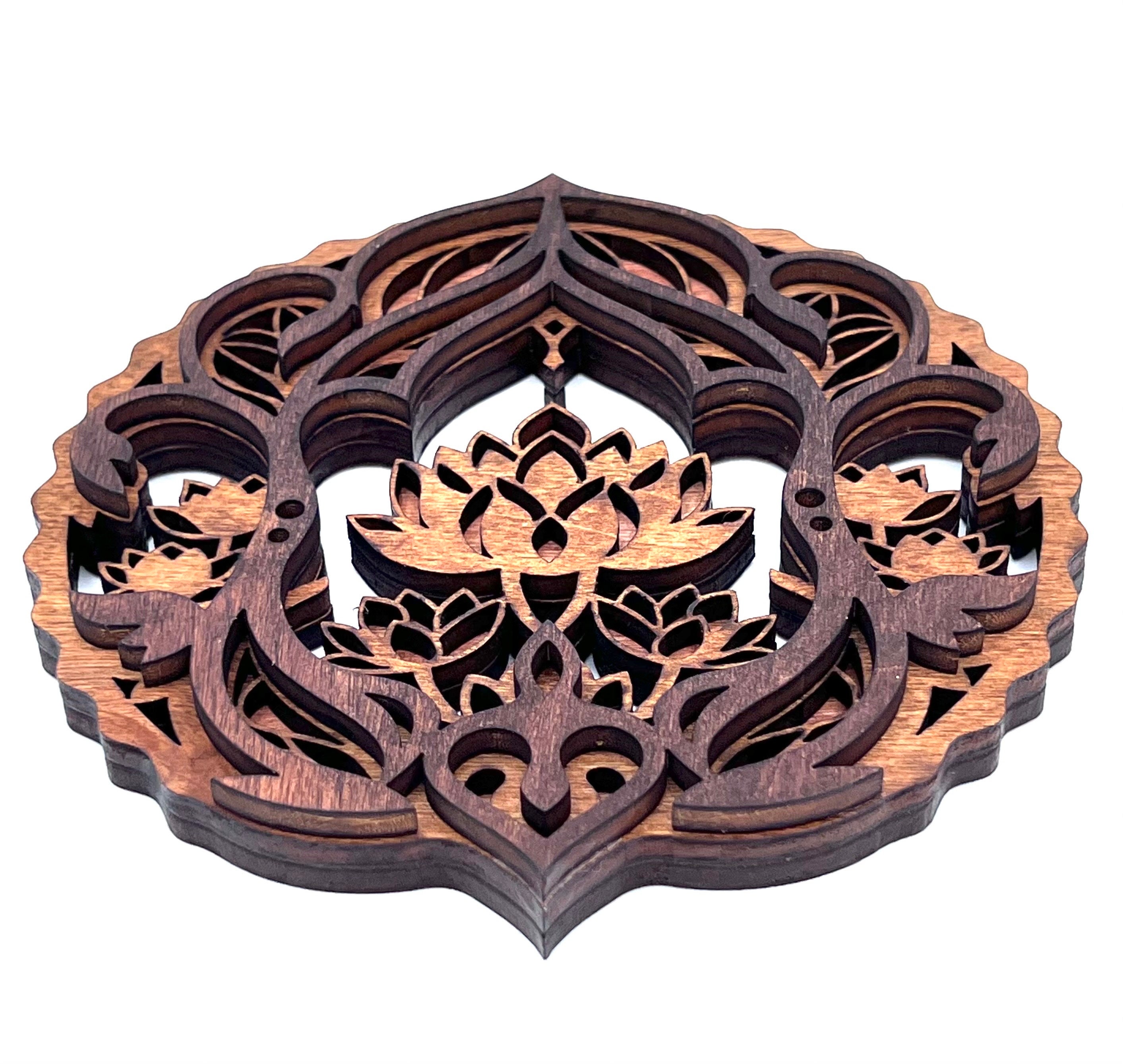 Lotus Flower 3 Layer Wood, Lotus Flower, Lotus, Lotus Flower Wall Art ...