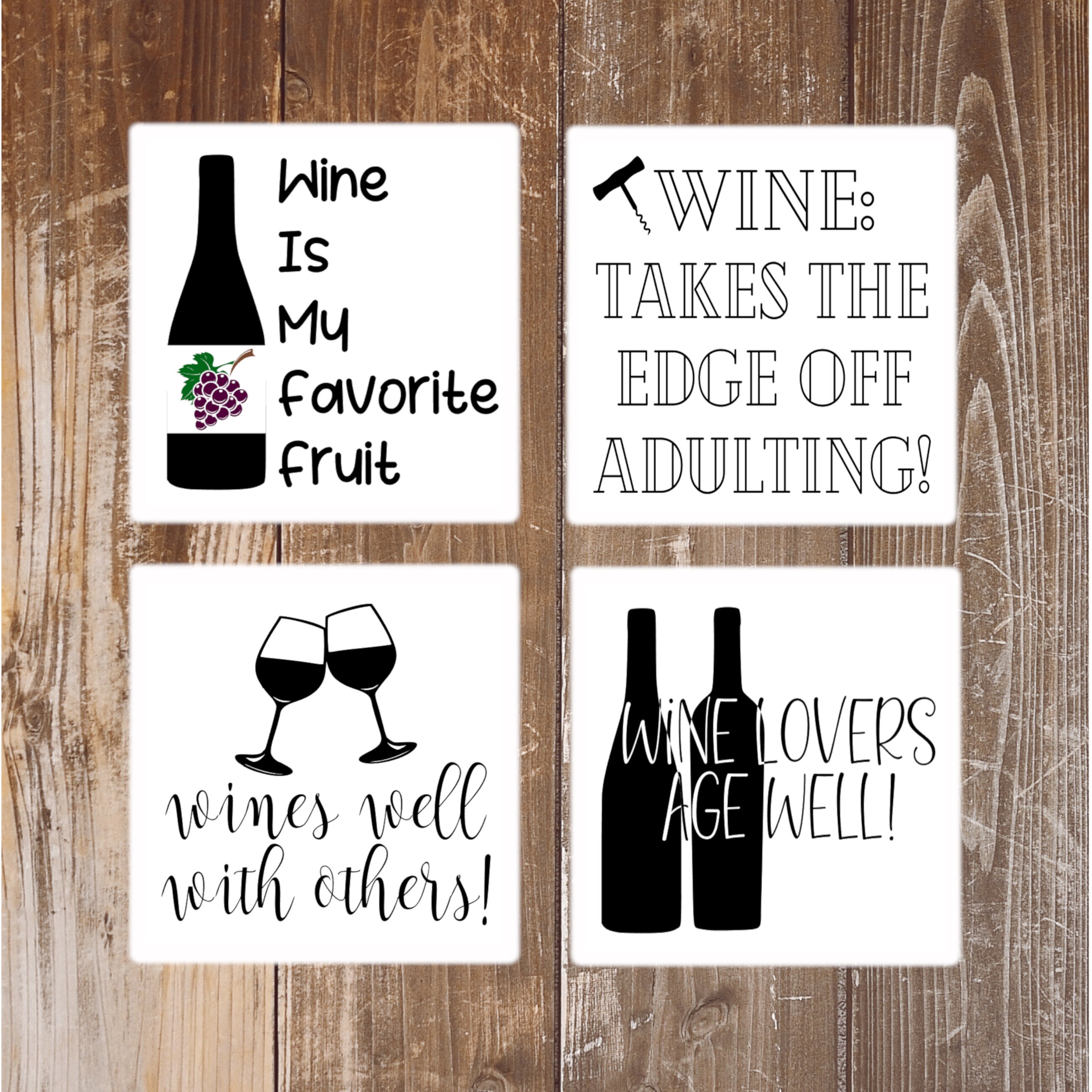 Wine Sayings 18 SVG Set of 4 Commercial Use | Etsy