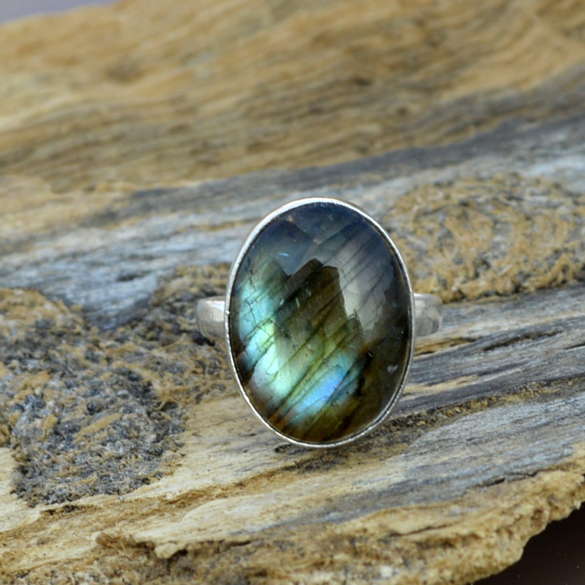 Bold Yellow Labradorite Gemstone Ring Labradorite Ring - Etsy
