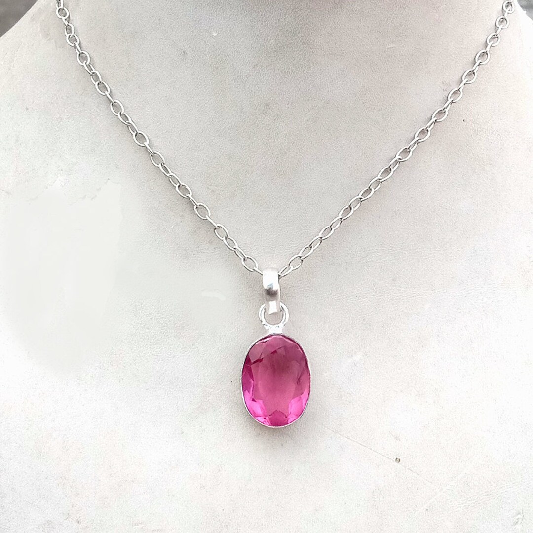 Amazing Pink Tourmaline Quartz Pendant, 925 Sterling Silver Pendant ...