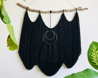 Black wall hanging | Etsy