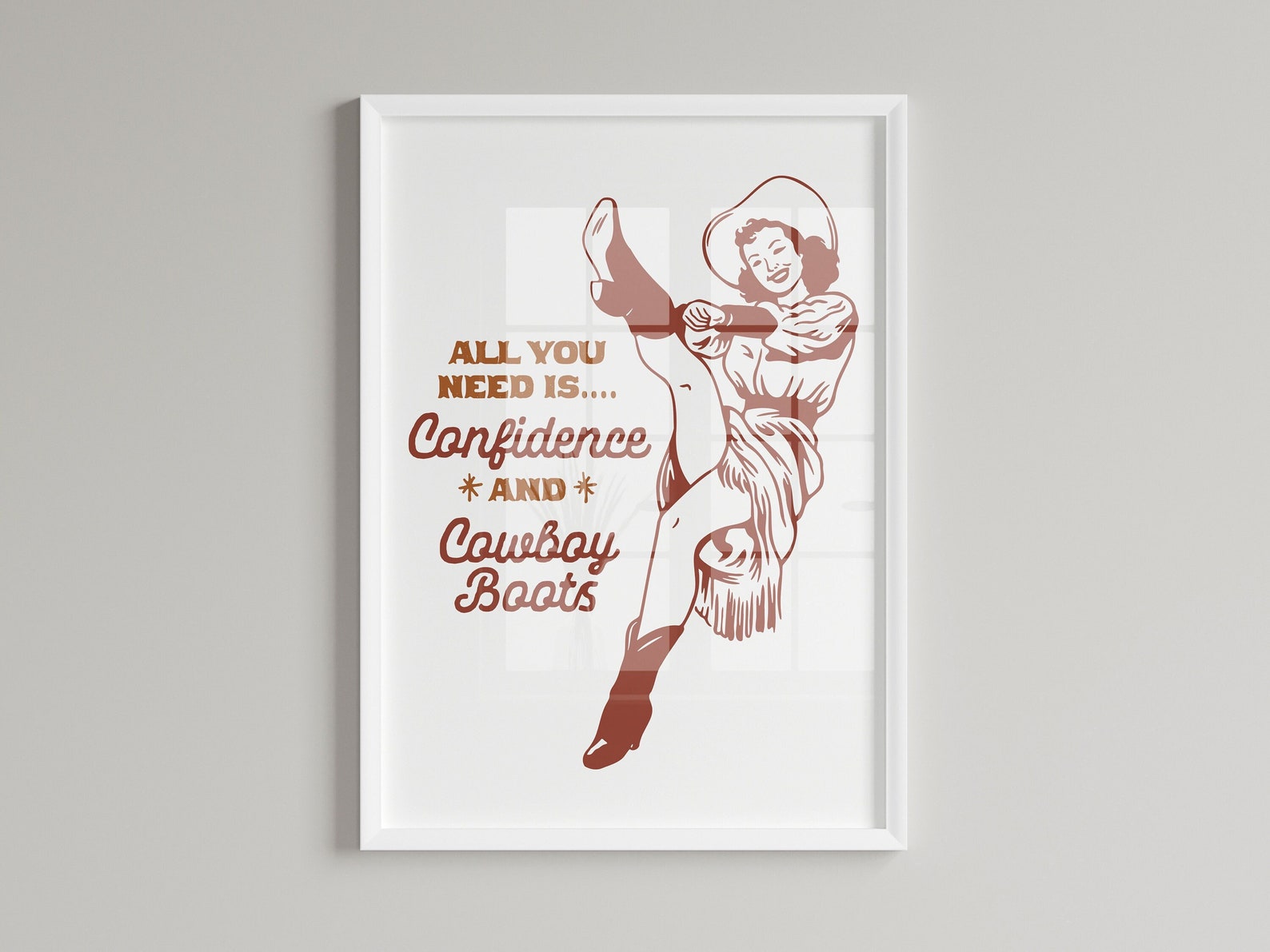 Confidence Wall Art Motivation Wall Art Girly Quote Art Cowgirl Art ...