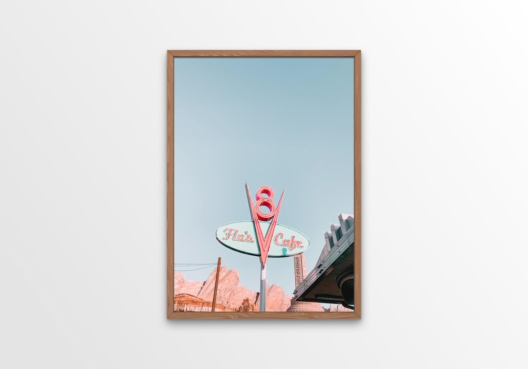 Vintage Pink Neon Diner Sign Art: 1950s Retro Cafe Print (digital ...