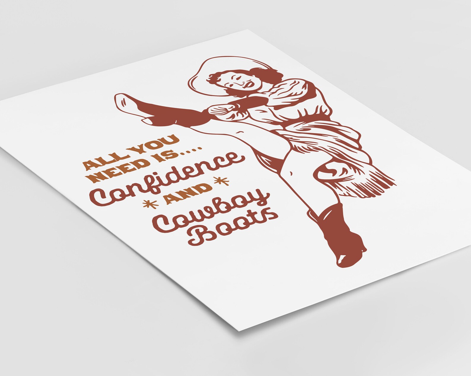 Confidence Wall Art Motivation Wall Art Girly Quote Art Cowgirl Art ...