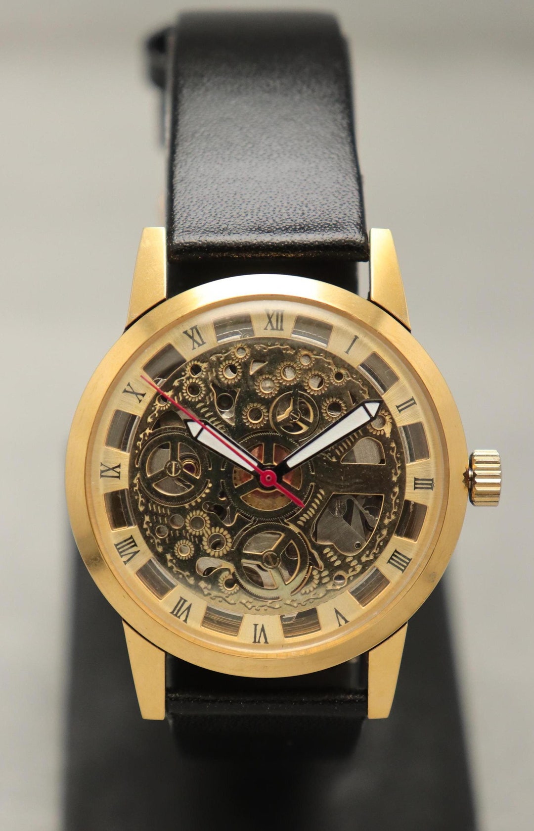 Vintage HMT Skeleton Slim 17 Jewels Hand Winding Men's Watch HMT Watch ...