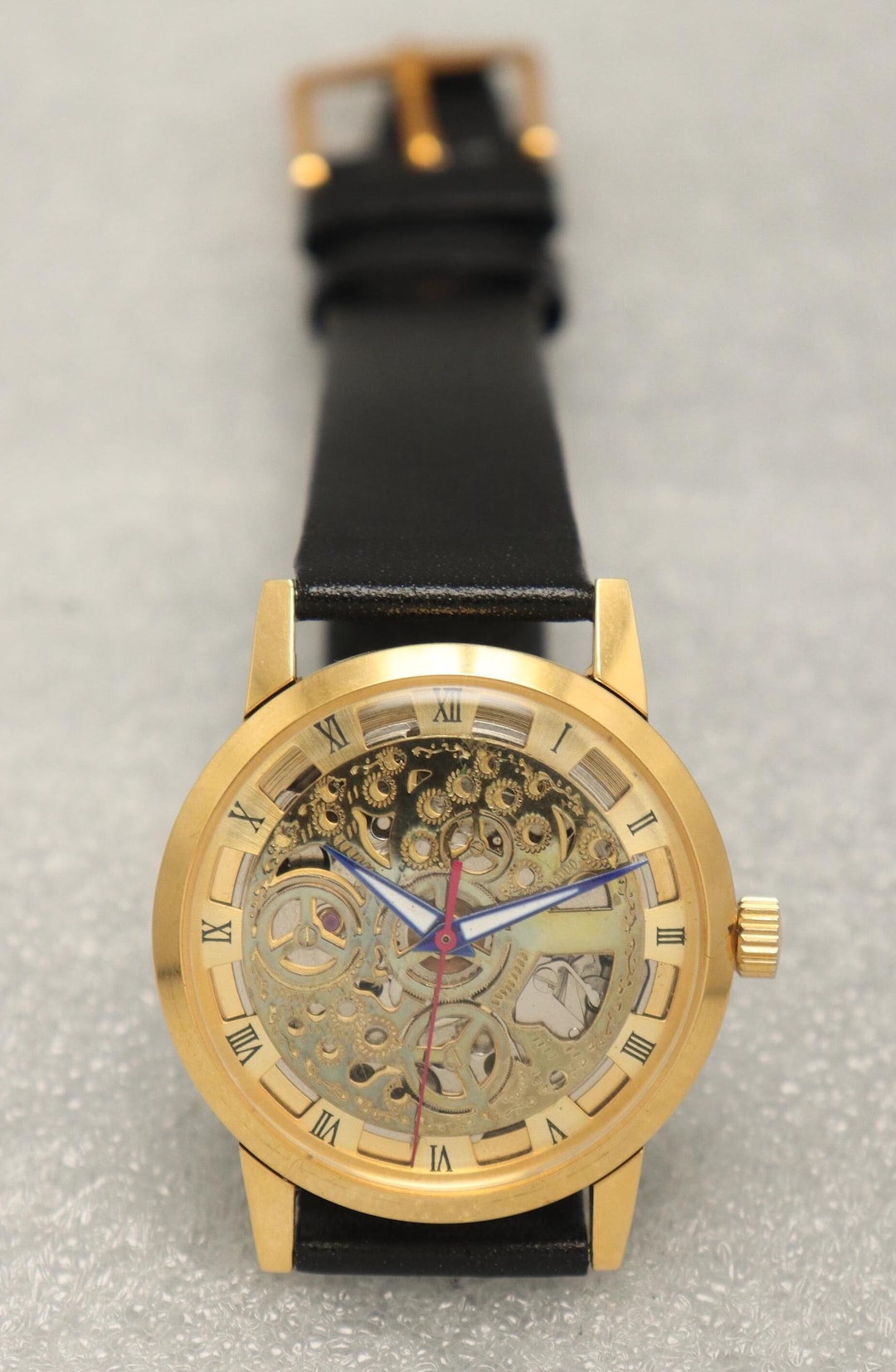 Vintage HMT Skeleton Slim 17 Jewels Hand Winding Men's Watch HMT Watch ...