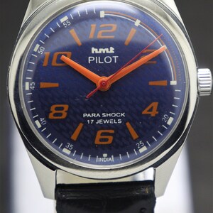 Vintage HMT Pilot 17 Jewels Manual Winding Movement Men's Watch HMT ...