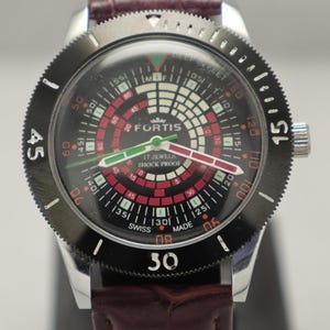 Fortis Sports Black Dial 17J Swiss Hand Winding Movement Men's Wrist ...