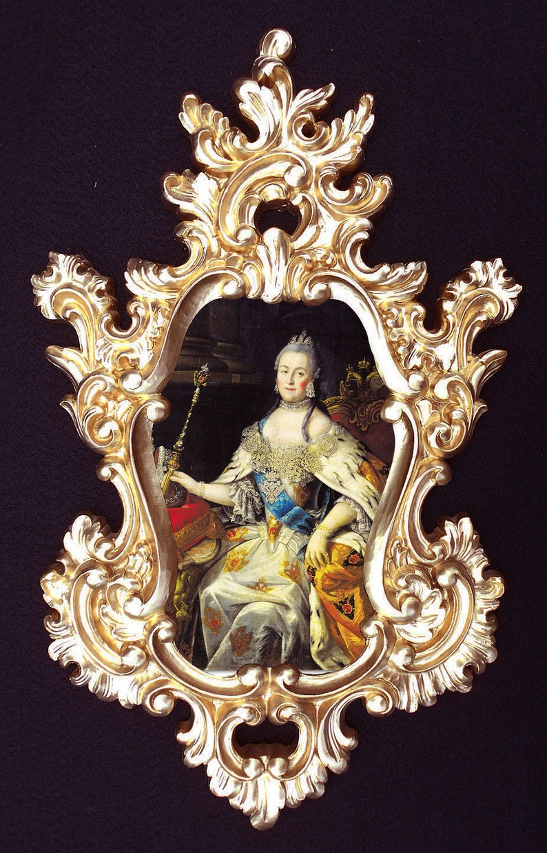 Catherine the Great Portrait in Baroque/rococo Frame. Wall Decor. - Etsy