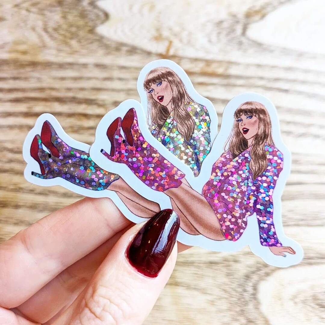 The Man Taylor Swift Sticker, Glitter, Holographic, Laptop Stickers ...