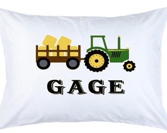 Farm Tractor Pillow Case Personalized Pillowcase Boys or Girls - Etsy