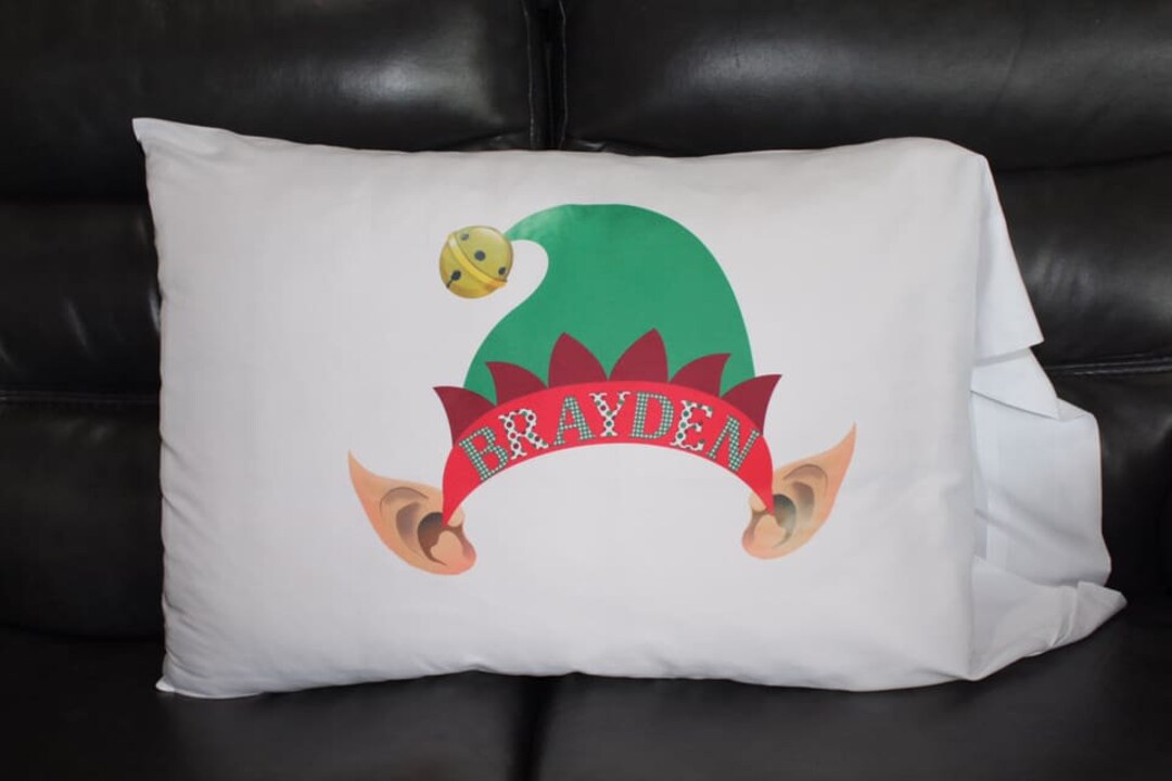 Personalized Elf Hat Christmas Pillowcase Boys Pillowcase Girls ...