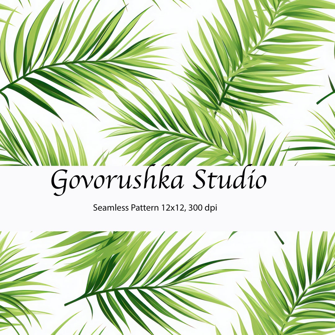 Palm Leaves Digital Paper Bohemian Backgrounds Colorful Digital Pattern ...
