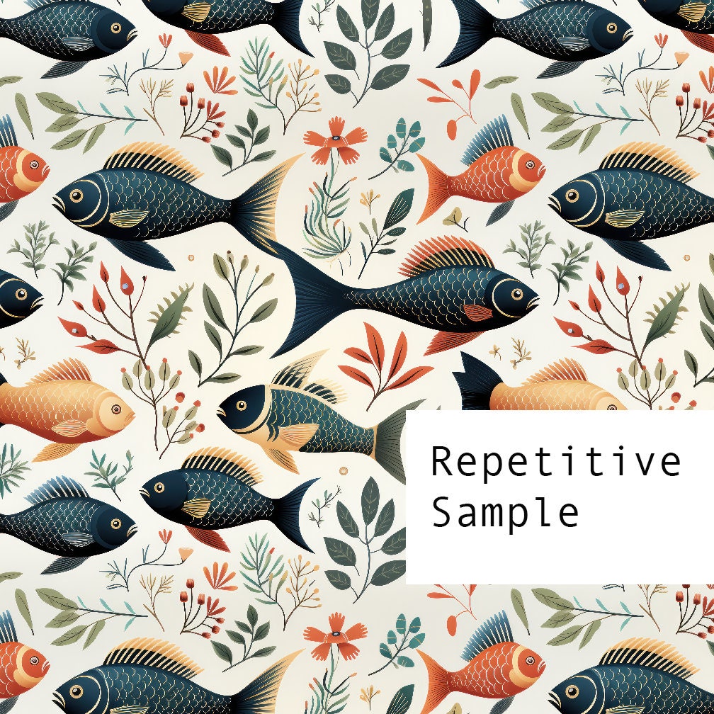 Fish Digital Paper Bohemian Backgrounds Colorful Fish Digital Pattern ...