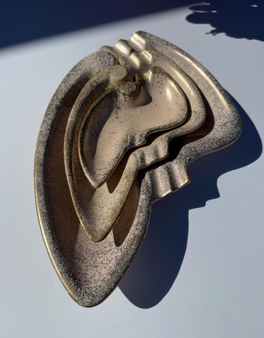 Vintage Trio Atomic Ashtray Set - California Pottery Pink & Gold ...