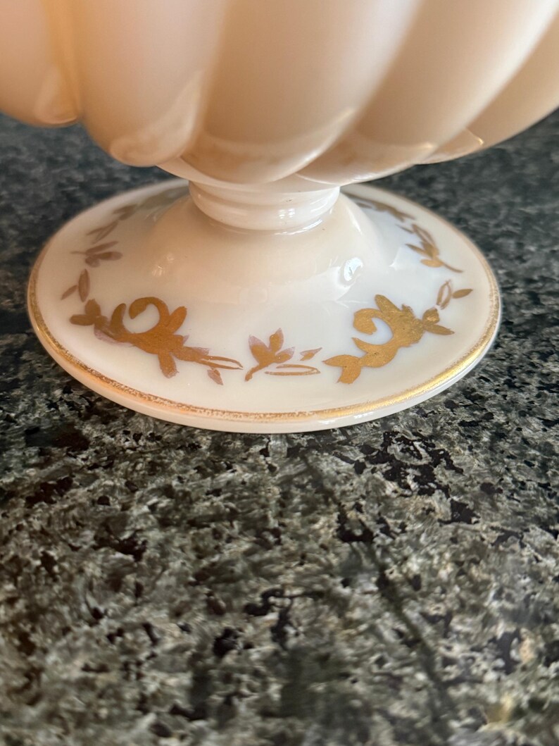Vintage Cambridge Crown Tuscan “sea Shell” Footed Compote | Pink Milk ...