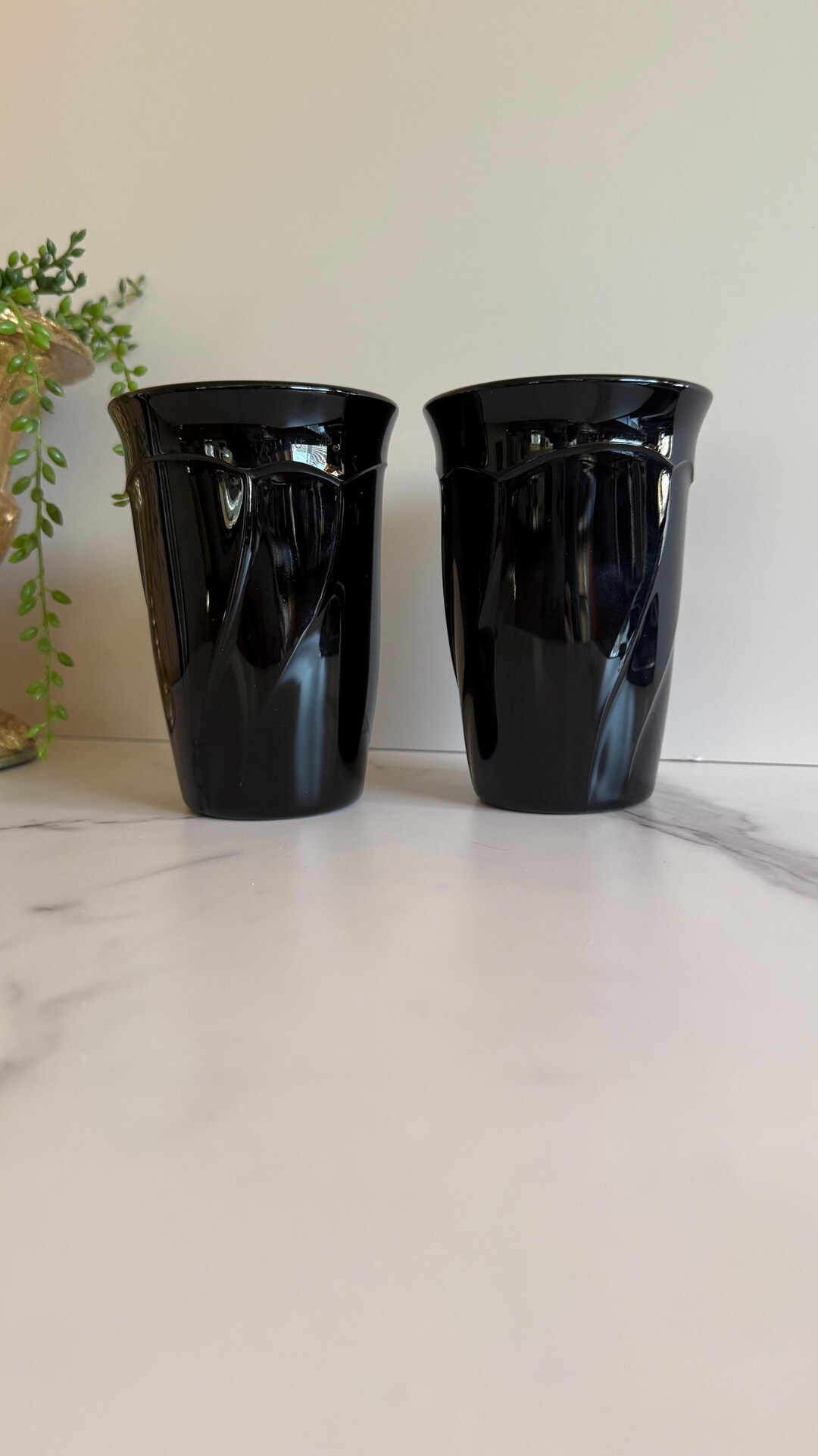Vintage Noritake Ebony Sweet Swirl Highball Glasses – Set of 2 | Black ...